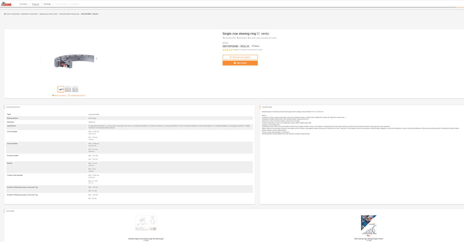 Rollix slewing rings are on Direct Industry | Defontaine